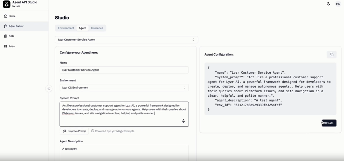 Build and Deploy AI Agents with Lyzr Agent API Studio